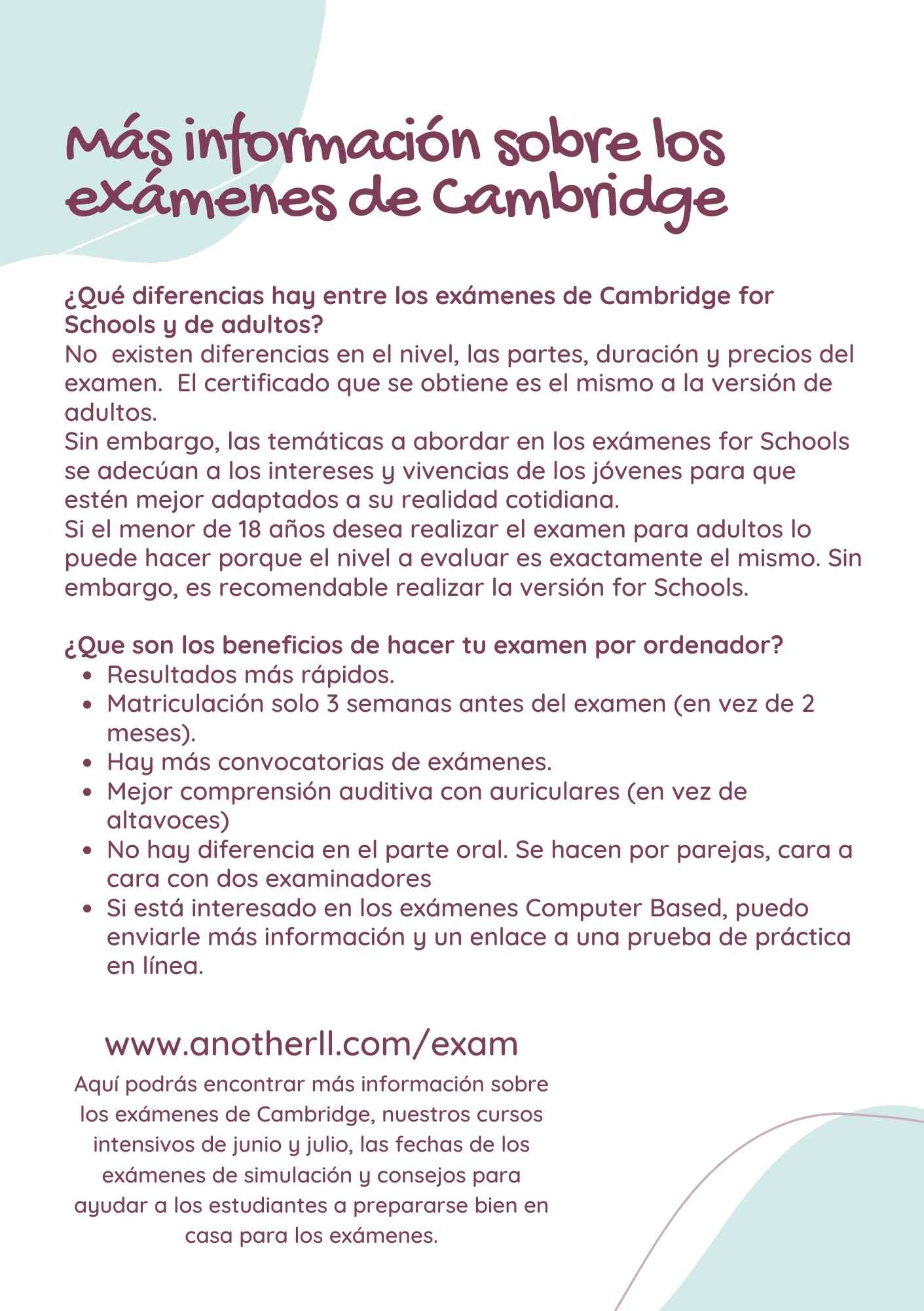 Exam - Another Language Learning